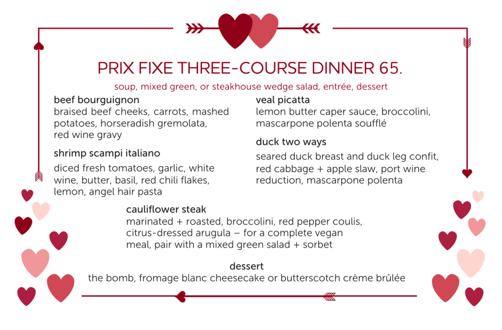 Valentine’s Day Three-Course Prix Fixe